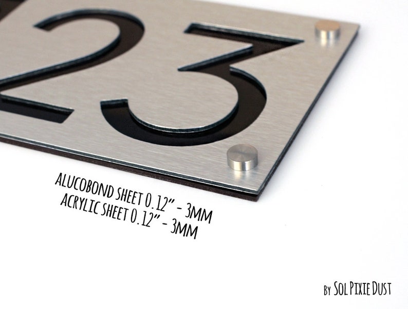 Modern House Numbers, Green Alucobond With Black Acrylic - Contemporary ...