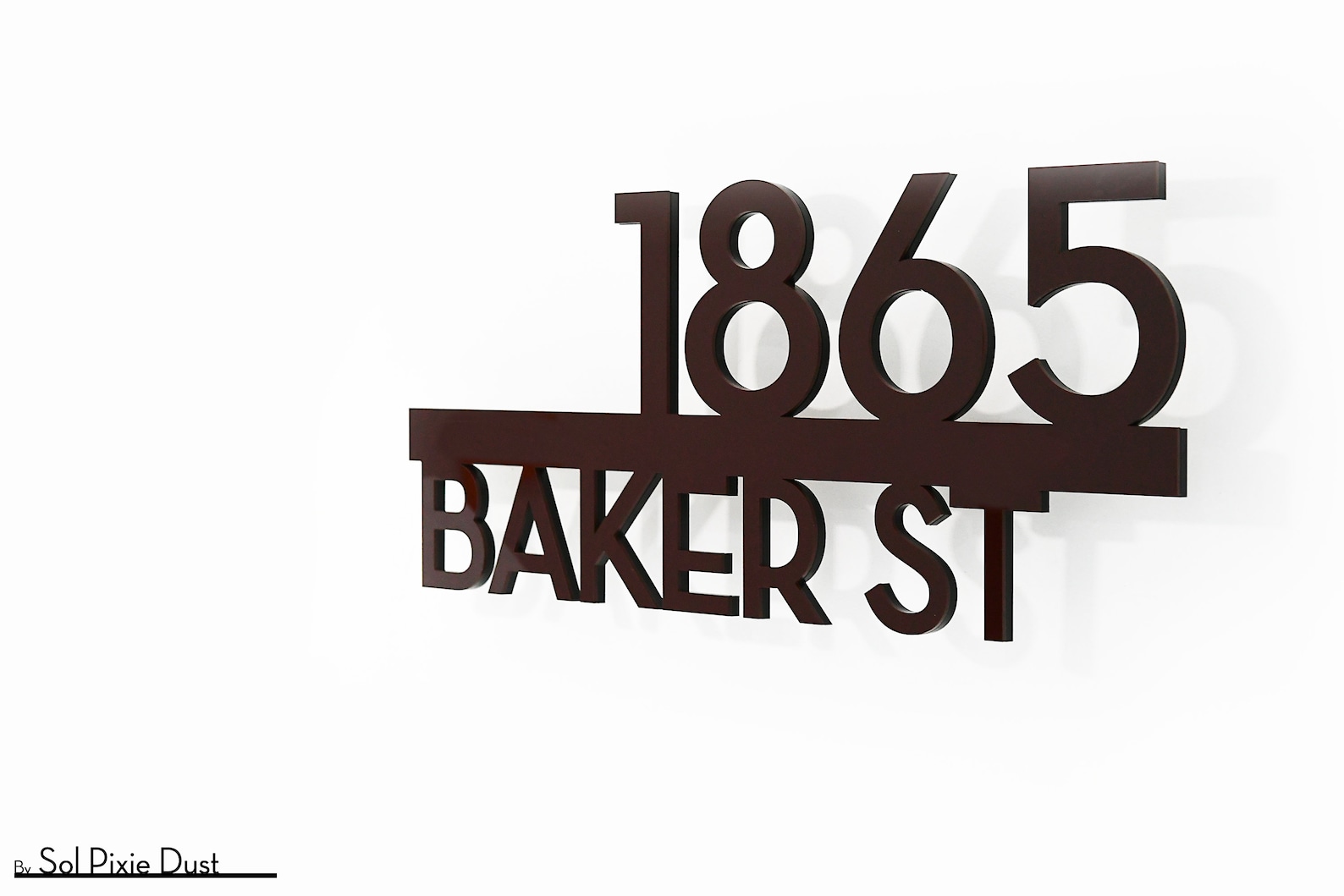 Modern House Numbers Brown With Black Acrylic Contemporary | Etsy