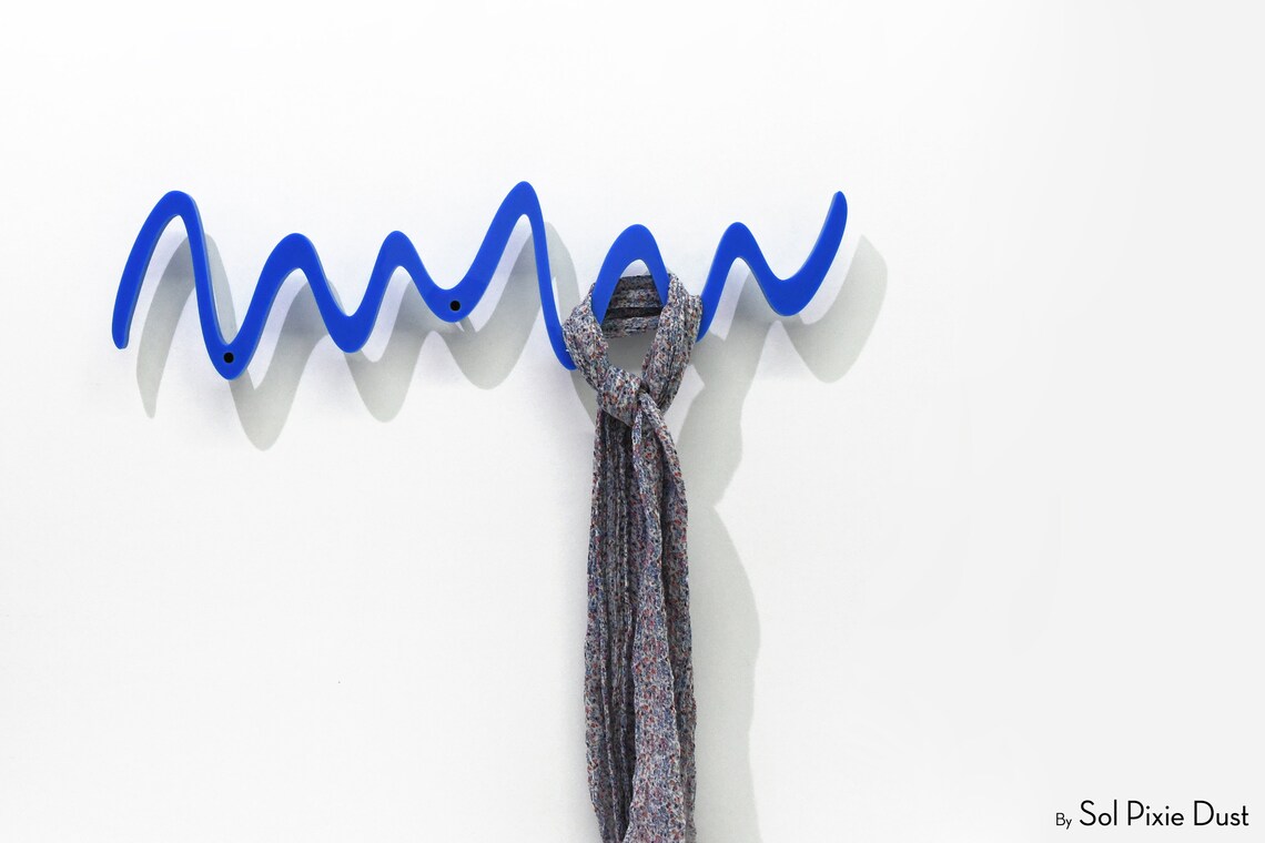 Modern Decorative Wall Hook Blue Zick Zack Coat Rack - Etsy