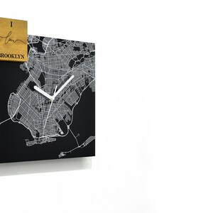 Modern Square Black Aluminum Wall Clock - Laser Engraved - Wall Mount ...