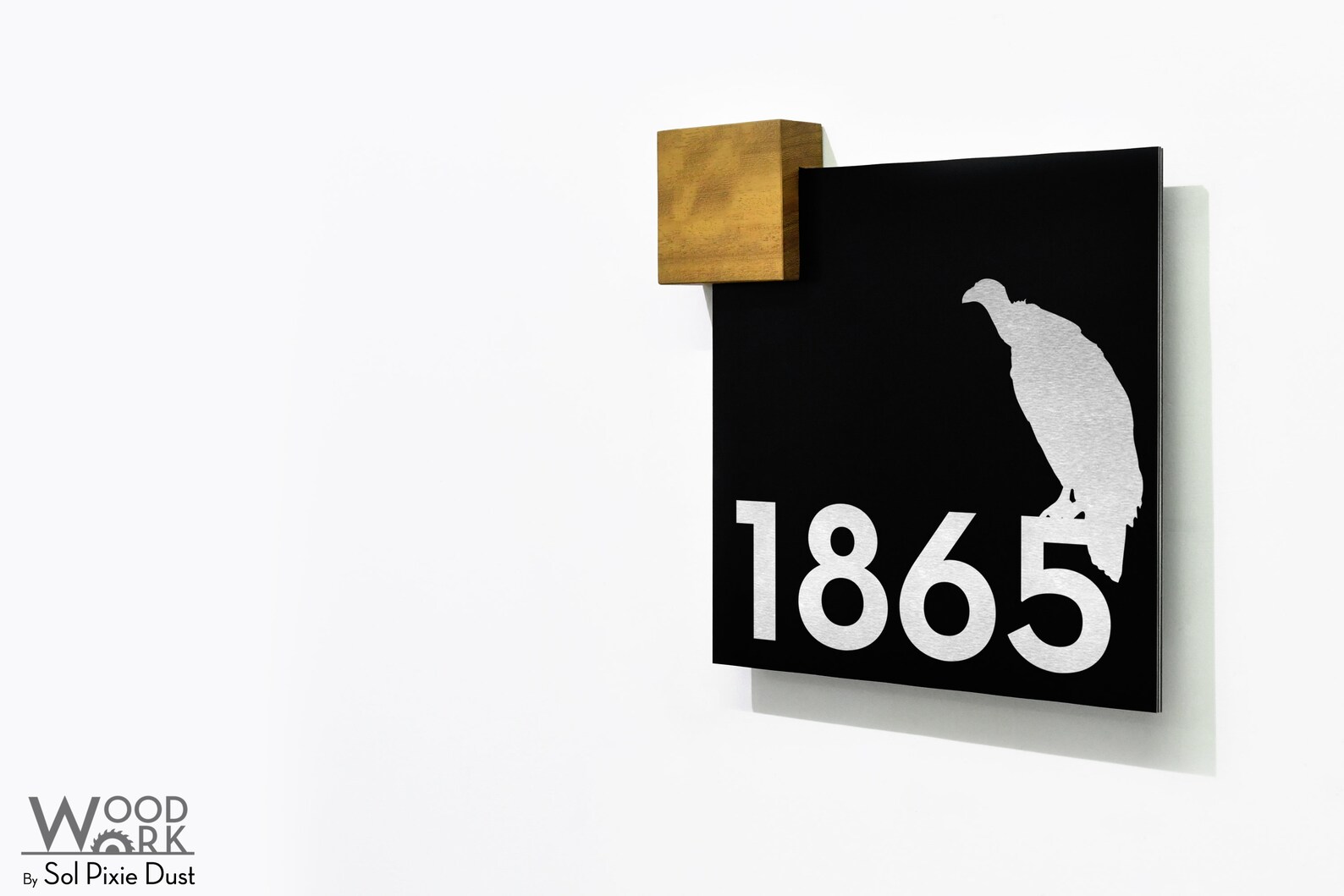 Modern Wall Hanging Sign Black Aluminum ACP and Silver - Etsy