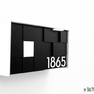 Mailbox With 3d Black Acrylic Face, Aluminum White Body and White ...