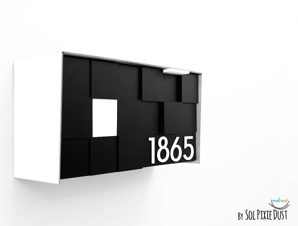 Mailbox With 3d Black Acrylic Face Aluminum White Body and | Etsy