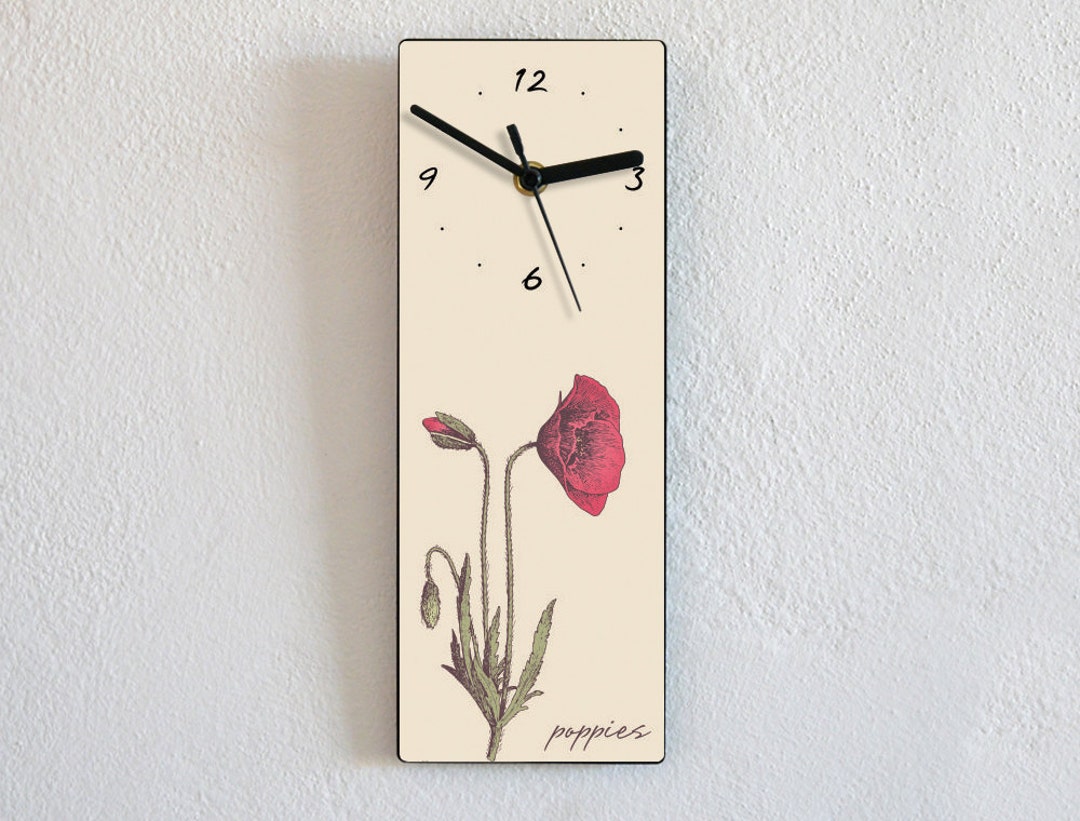 Poppies Flowers - Wall Clock - Etsy