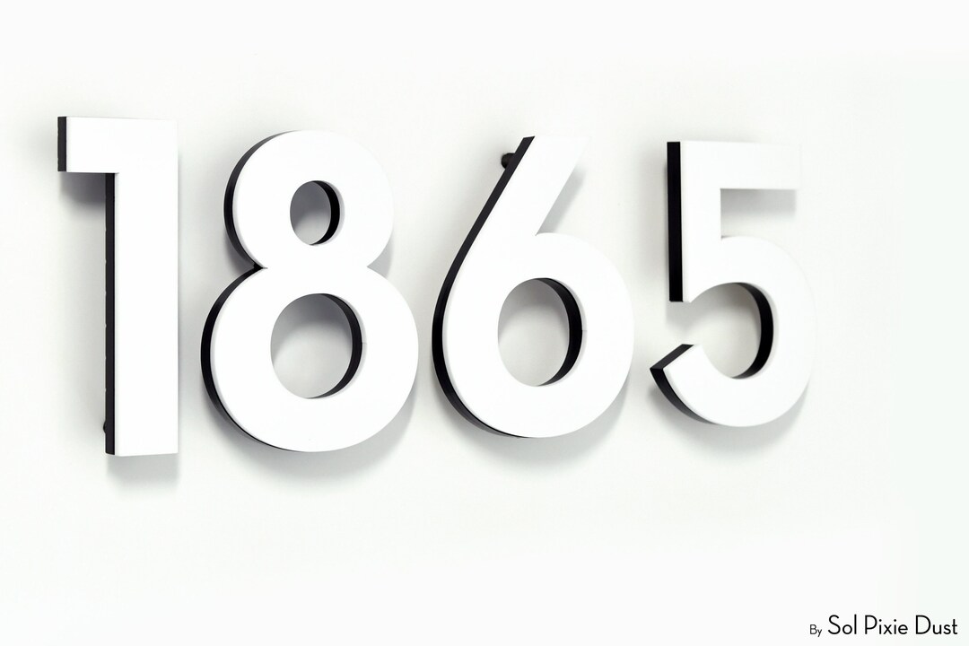 Modern House Numbers Letters - White Acrylic - Mailbox Numbers - Home ...