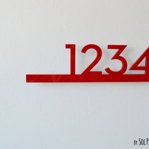 Modern House Numbers Dark Red With Black Acrylic - Etsy