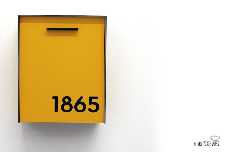 Mailbox With Yellow Aluminum Face and Body and Black Acrylic - Etsy