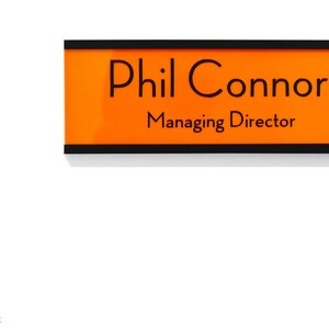 Office Door Name Plate - Orange Acrylic Slide Plate- Custom Wall ...