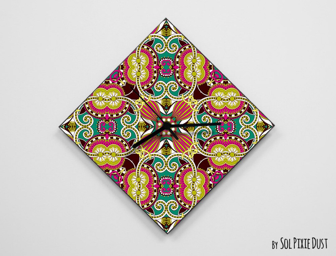 Psychedelic Mandala Kaleidoscope Retro Optical Illusion Wall Clock - Etsy