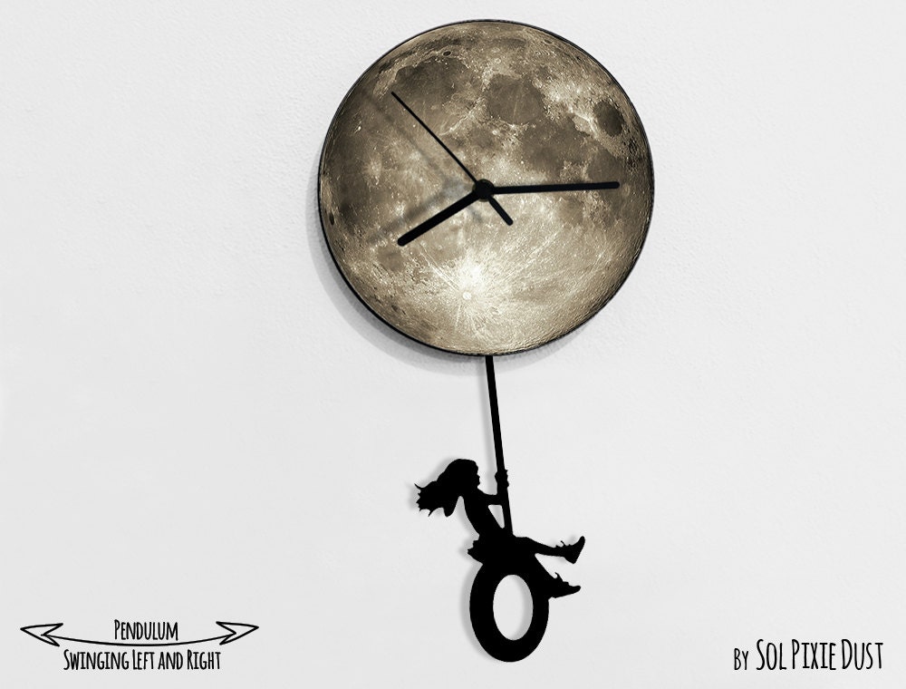 Girl Swinging on Tire Pendulum Wall Clock - Etsy