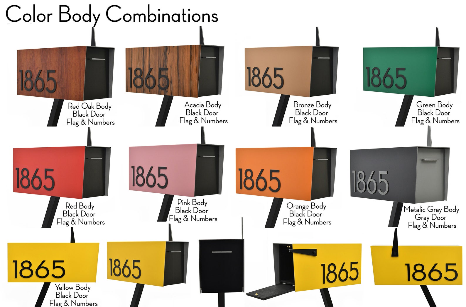 Contemporary Post Mounted Mailbox - Aluminum Acacia Body and Aluminum ...