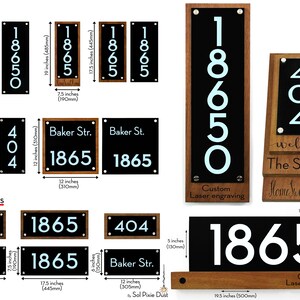 Modern House Numbers Framed Laser Engraved - LED Light 5V or 12V ...