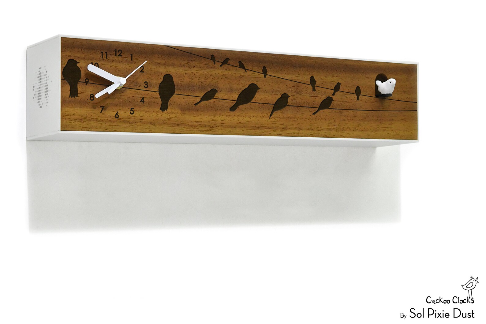 Modern Cuckoo Bird Clock Solid Wood Wooden Wall Clock / - Etsy