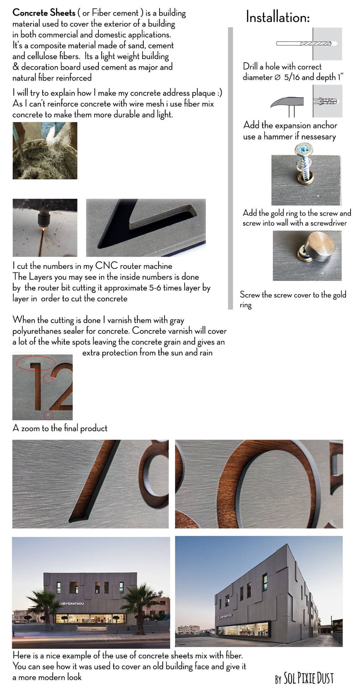 Modern House Numbers Round Concrete With Yellow Acrylic - Etsy