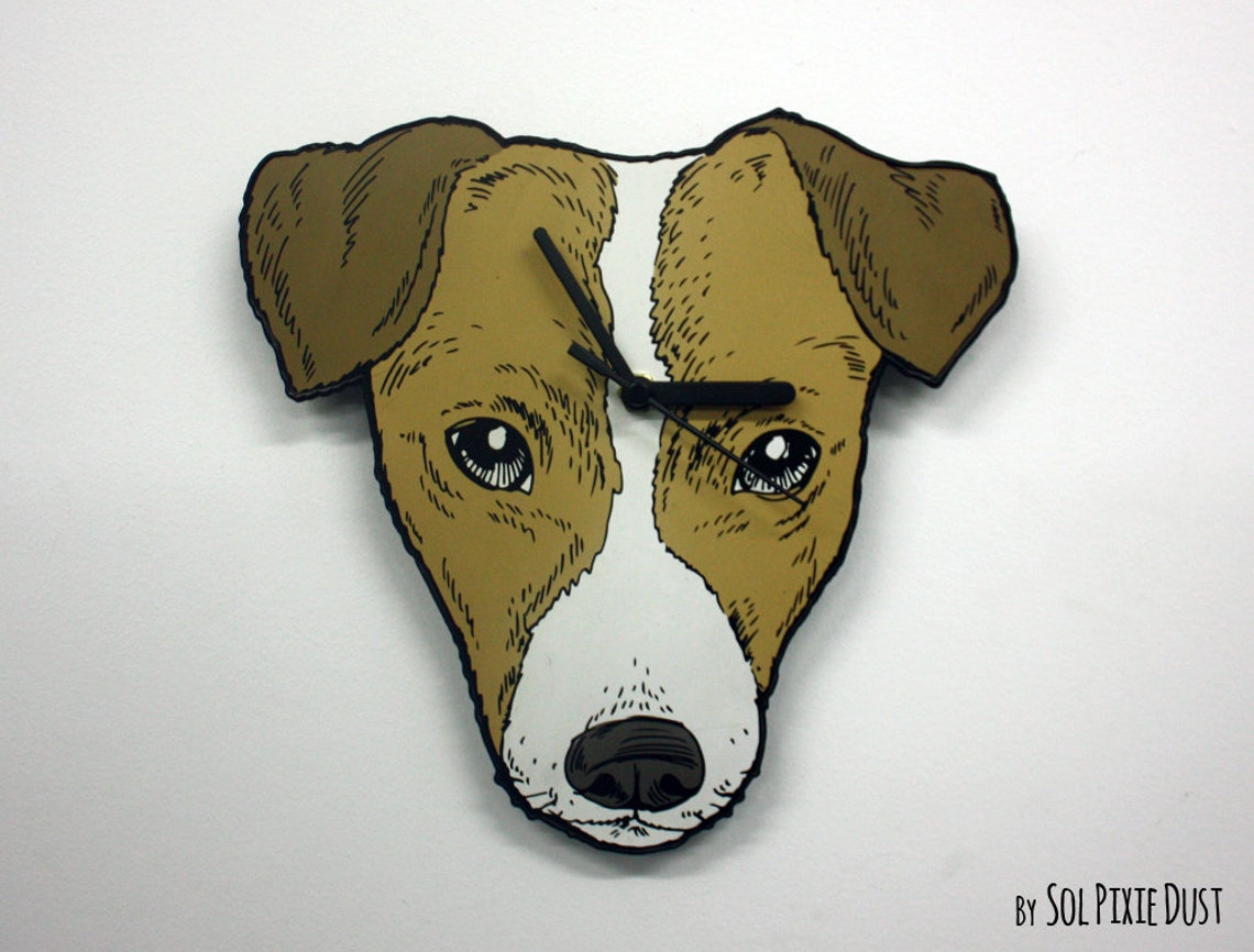 Jack Russell Dog Face Wall Clock | Etsy