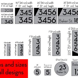 Modern House Numbers, Rectangle Concrete With Red Acrylic ...