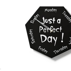 Day of the Week Clock - Just a Perfect Day - Heptagon Week Clock - Fun ...