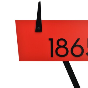 Contemporary Post Mounted Mailbox - Aluminum Red Body and Aluminum ...