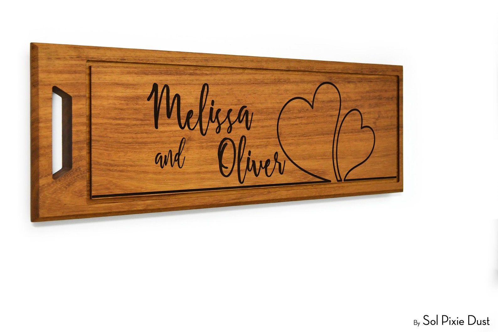 Rectangular Wooden Chopping Board - Handle - Iroko (african Teak) Wood ...