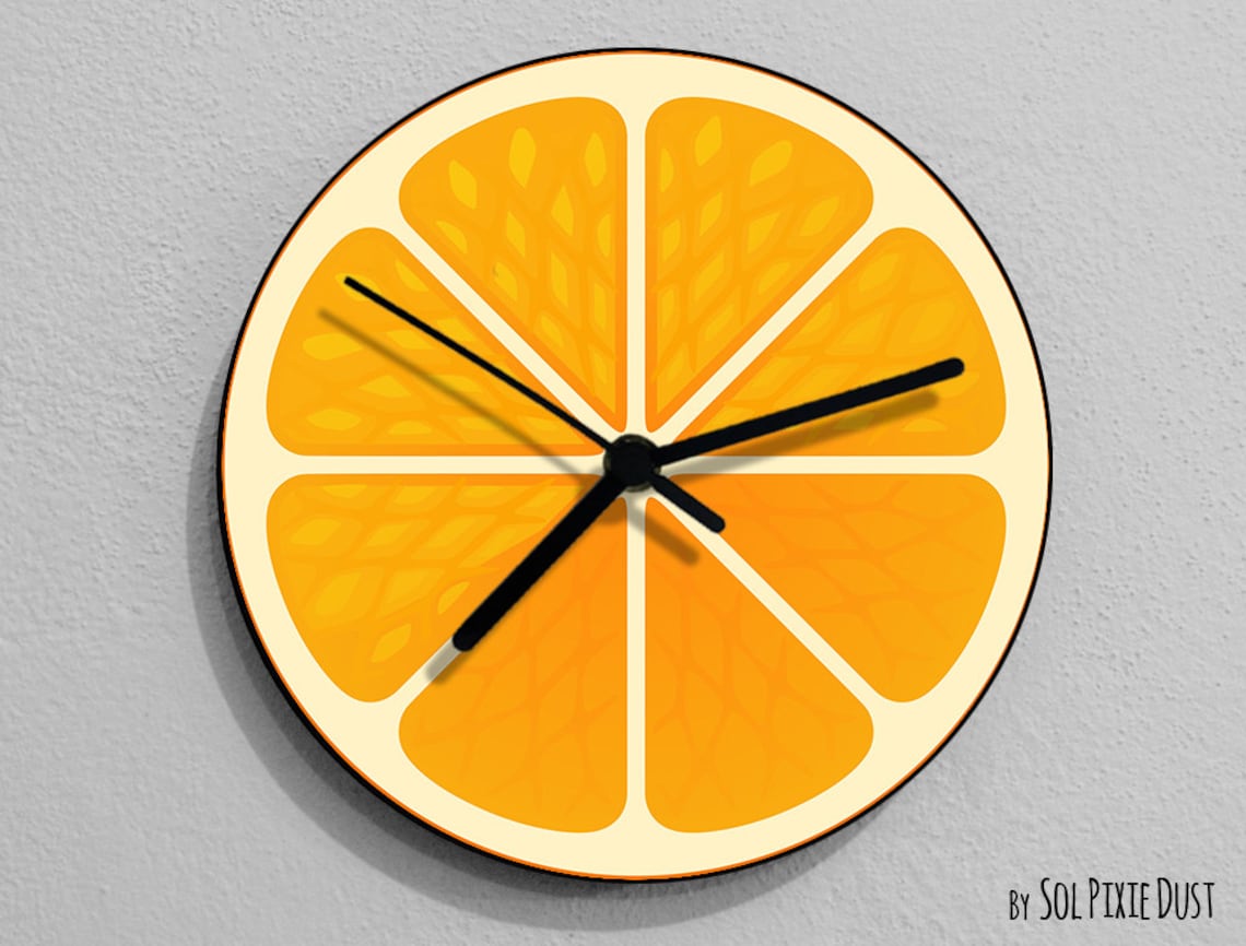 Orange Fruit Wall Clock | Etsy