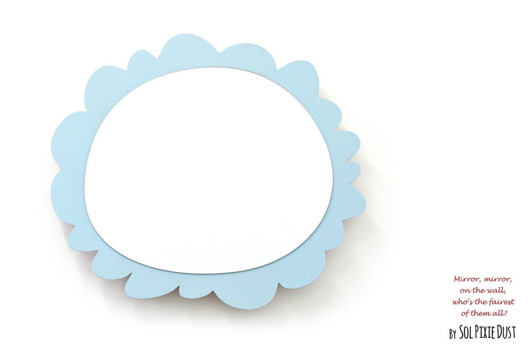 Safety Mirror Oval Frame Blue With LED Light - Wall Decor Mirror ...