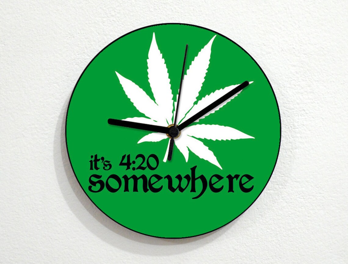 Marijuana It's 4:20 Somewhere - Wall Clock - RGB LED 5V Option - Etsy