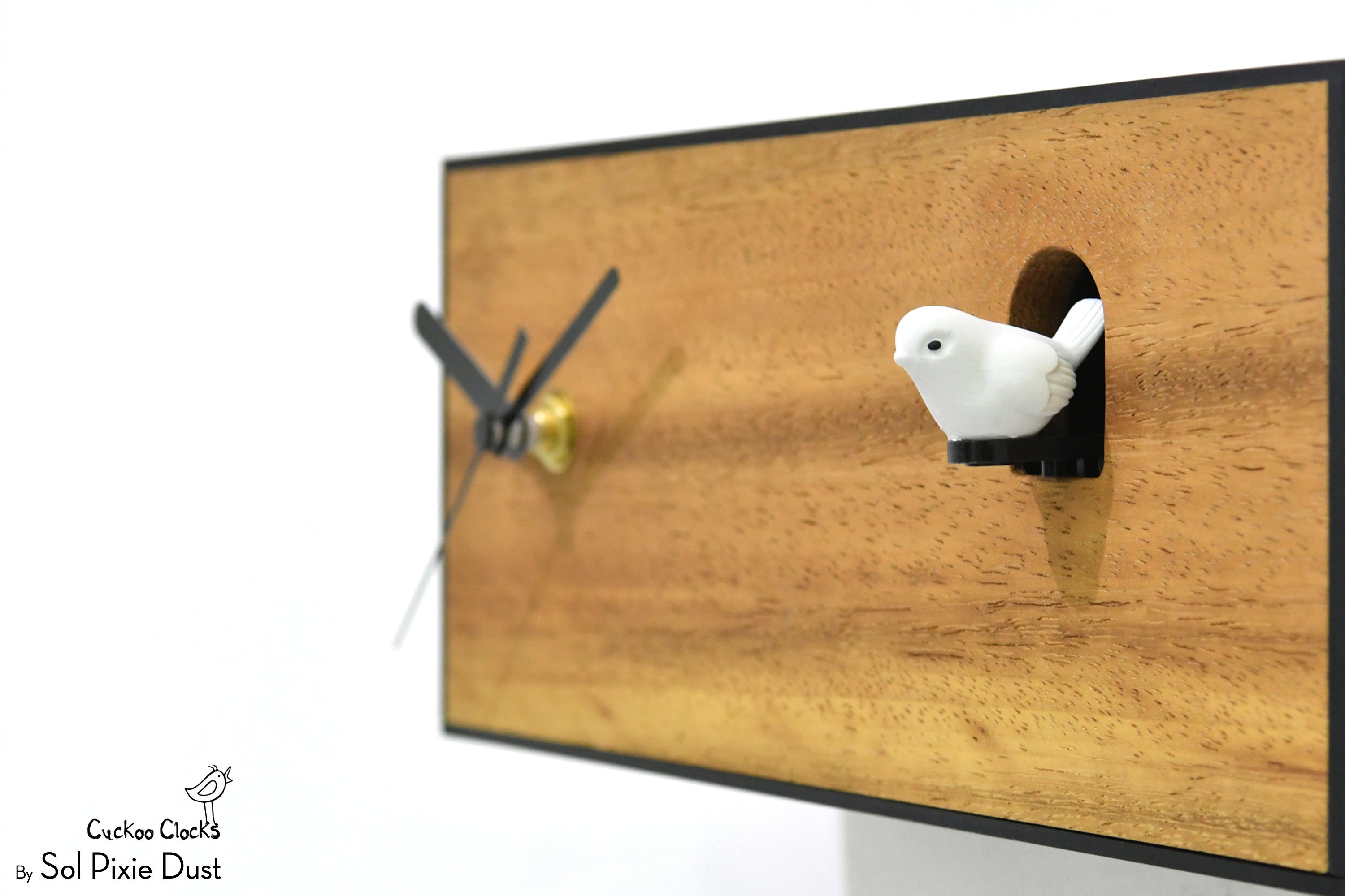 Modern Cuckoo Bird Clock Solid Wood Wooden Wall Clock / - Etsy Canada