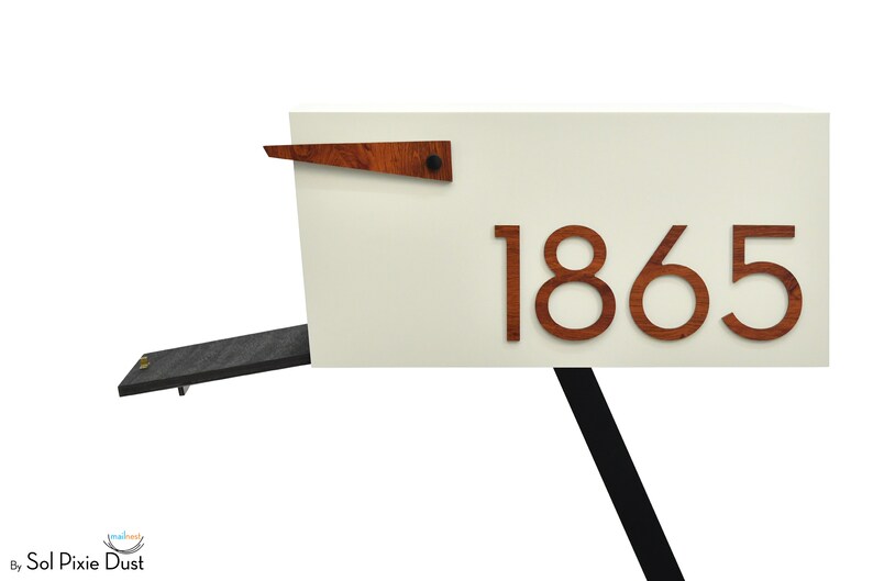Contemporary Post Mounted Mailbox - Aluminum Ivory White Body and ...