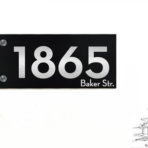 Modern House Sign Small With Black Aluminum (ACP) and Silver Fiber ...