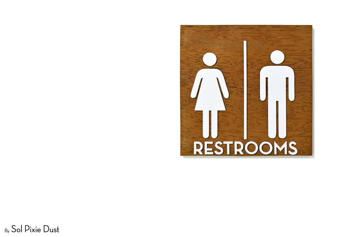 Hotel Restroom Door Sign Engraved Solid Wood Iroko africa - Etsy
