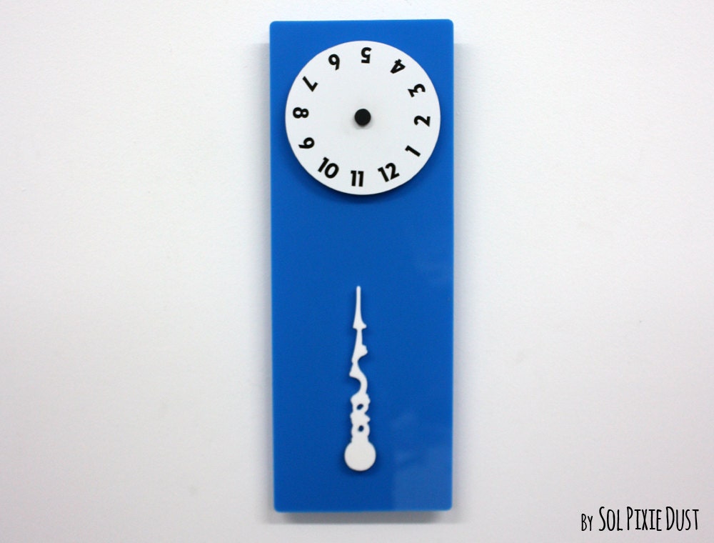 Stable Hand Rotating Numbers Blue Wall Clock - Etsy
