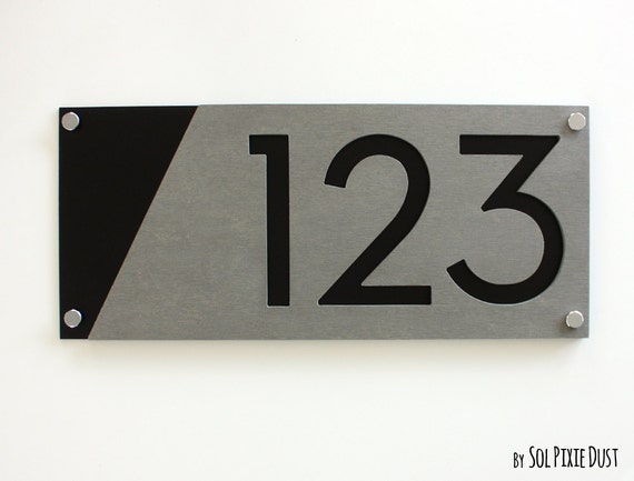 Modern House Numbers Concrete
