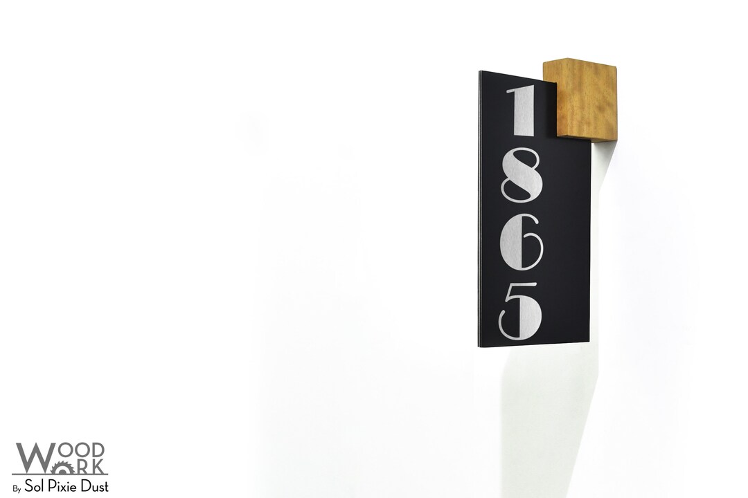Modern Projecting Sign - Black Aluminum (ACP) and Fiber Laser Engraving ...