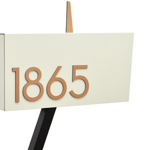 Contemporary Post Mounted Mailbox - Aluminum Ivory White Body and ...