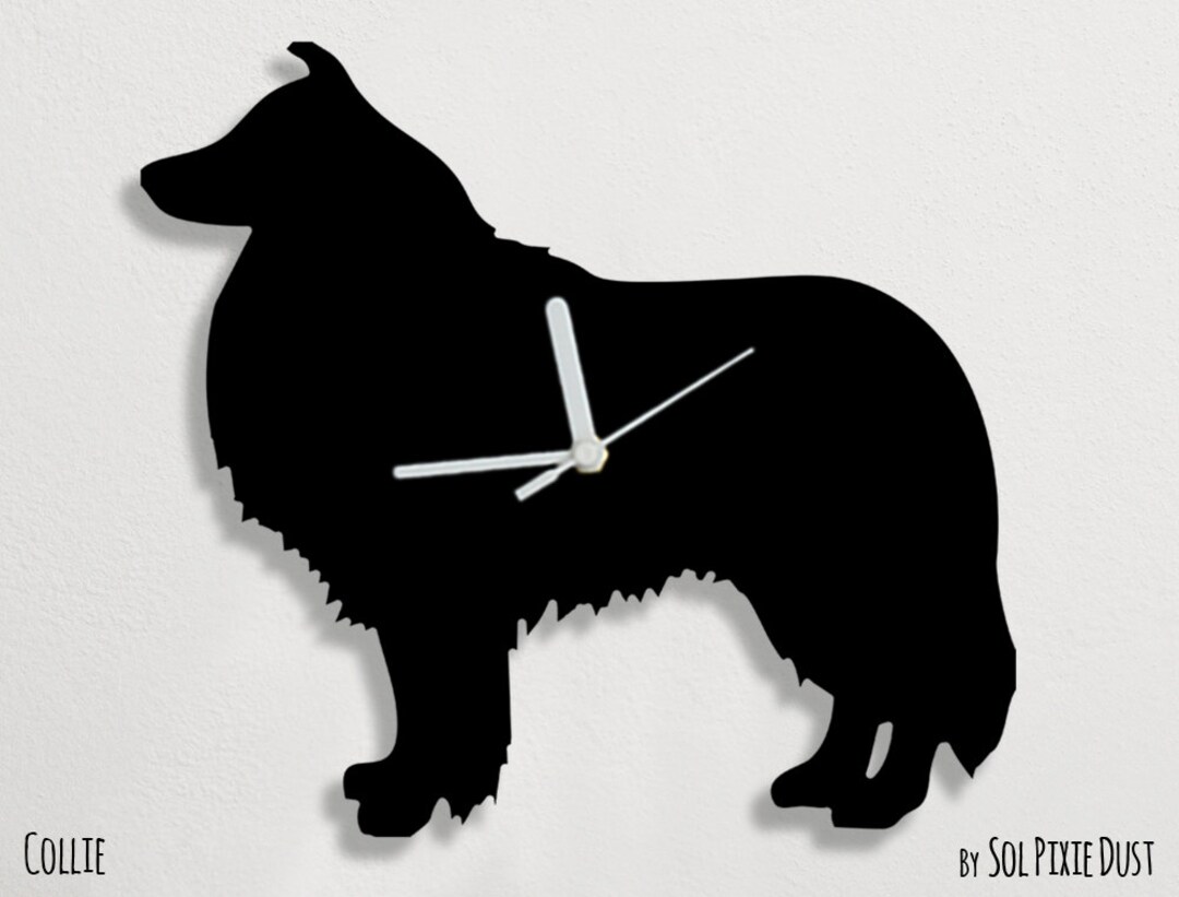 Collie Dog - Wall Clock Silhouette - Etsy