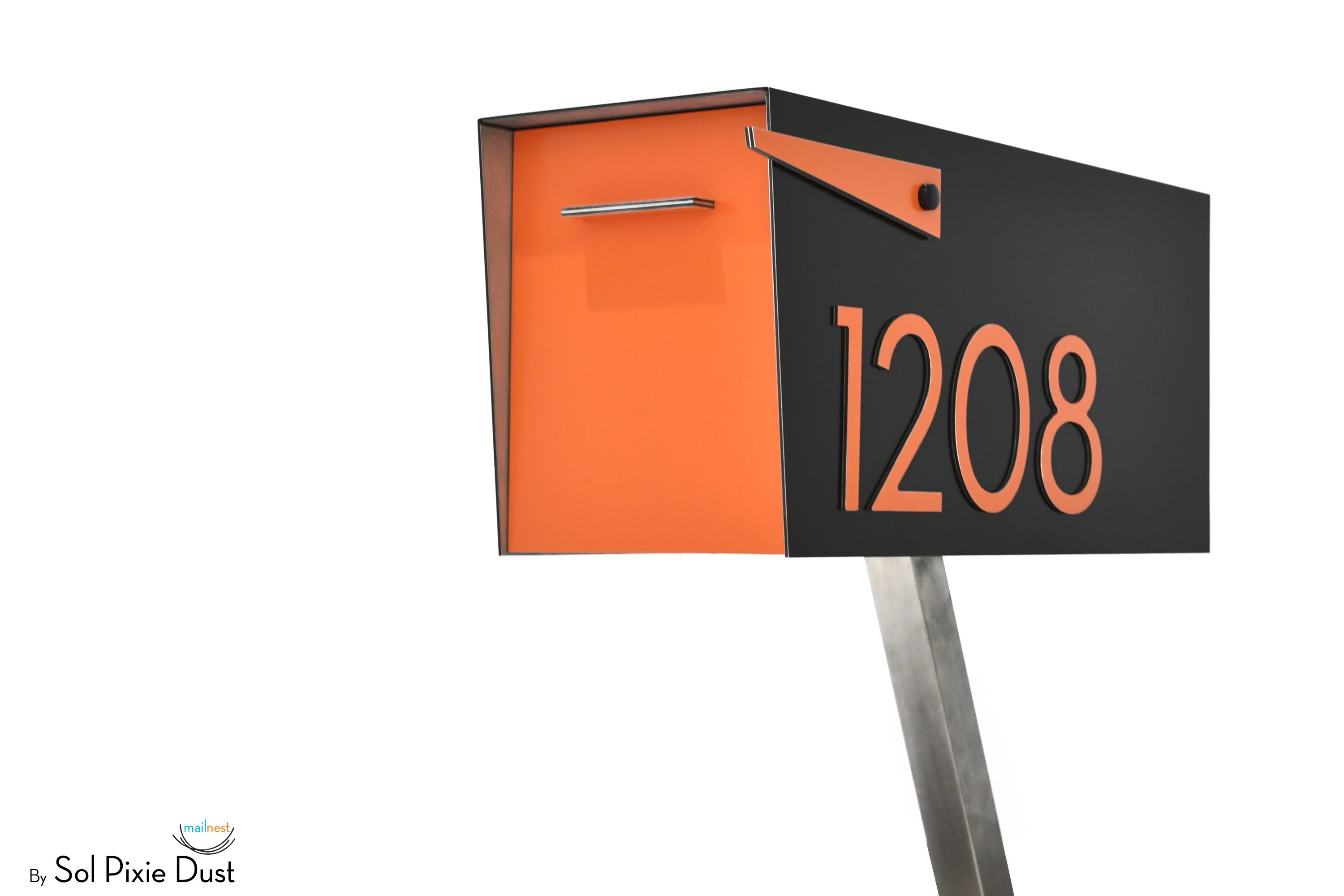 Contemporary Post Mount Mailbox / Aluminum Black Body and | Etsy