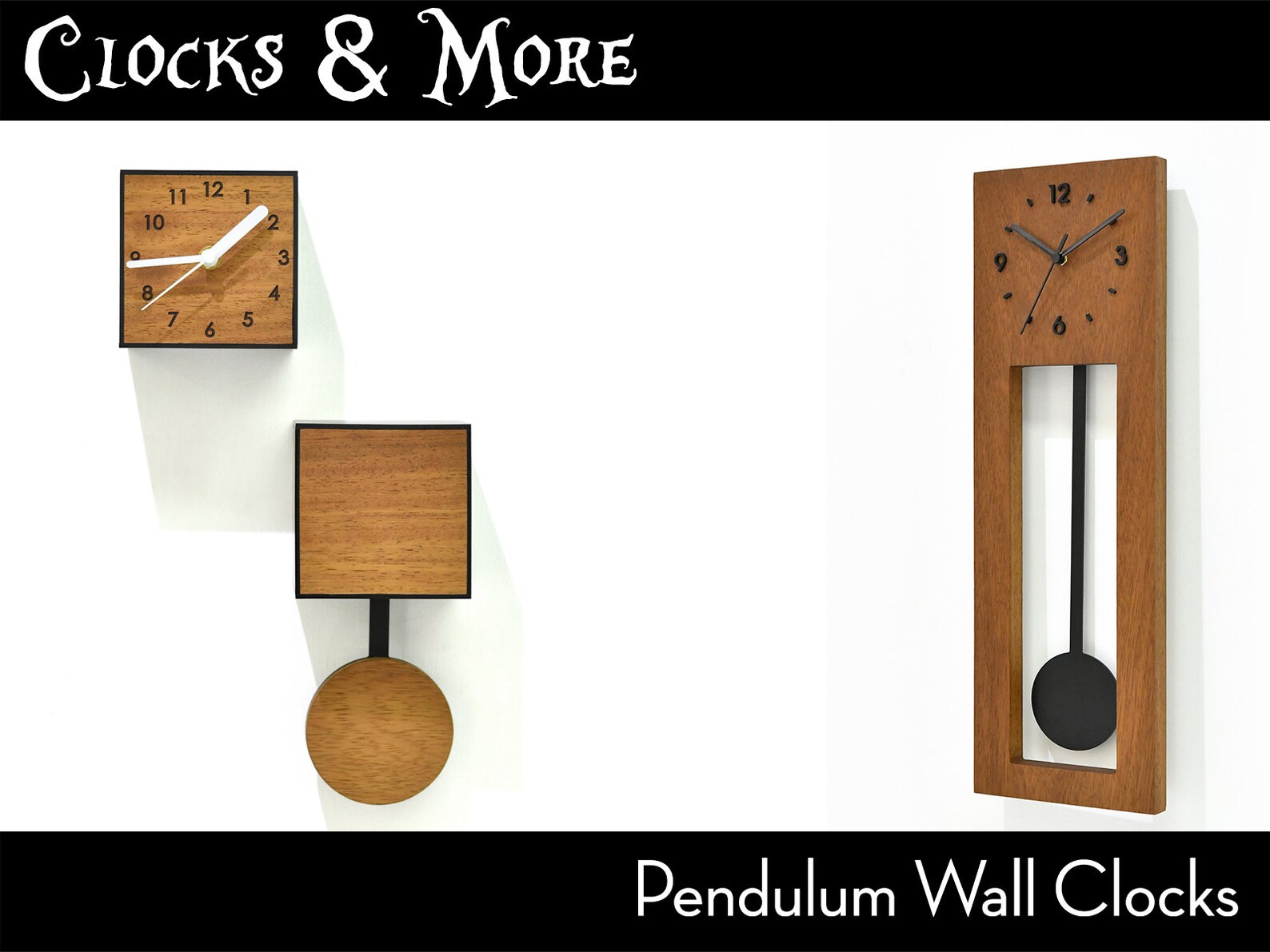 Bluntly Modern Design Solid Iroko Wood Grandfather Pendulum Wall Clock ...