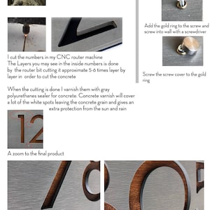 Modern House Numbers, Concrete With Yellow Acrylic - Vertical 2 ...