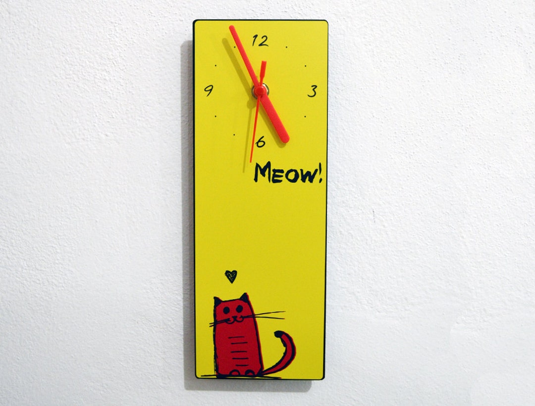 Cat Love Sketch - Meow Wall Clock - Etsy