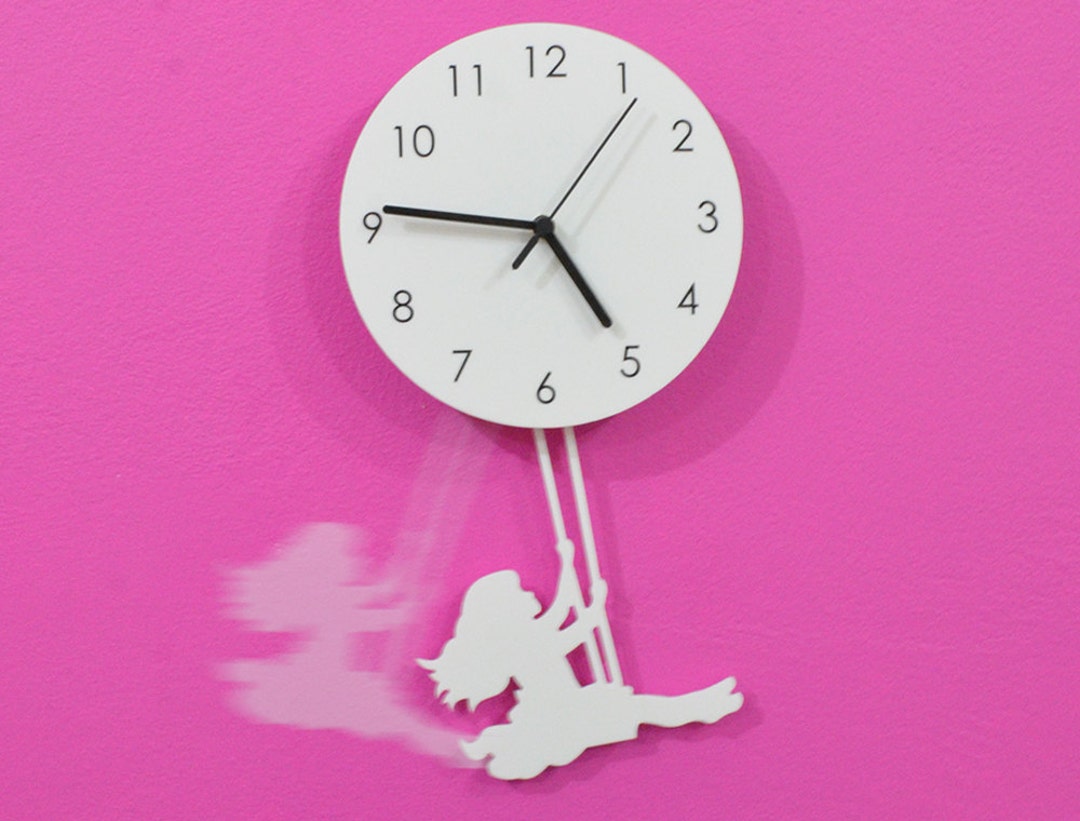 Swinging Girl - Wall Clock With Pendulum - Wall Clock Unique - Wall ...