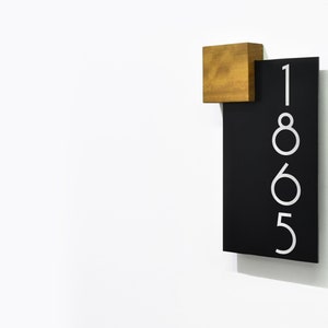 Modern Wall Hanging Number Sign - Black Aluminum (ACP), Fiber Laser ...