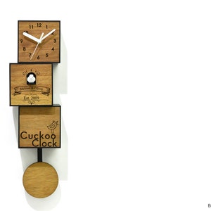 Modern Cuckoo Bird Clock - Solid Wood - Pendulum Wall Clock ...