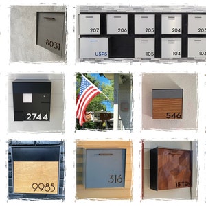 Mailbox With Aluminum Black Face and Body and Natural Wood Numbers ...