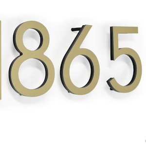 Modern House Numbers Letters - Gold Aluminum - Mailbox Numbers - Home ...