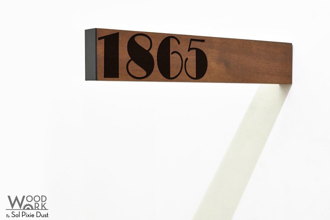 Modern House Plaque - Custom Number Sign - Broadway Font Numbers ...