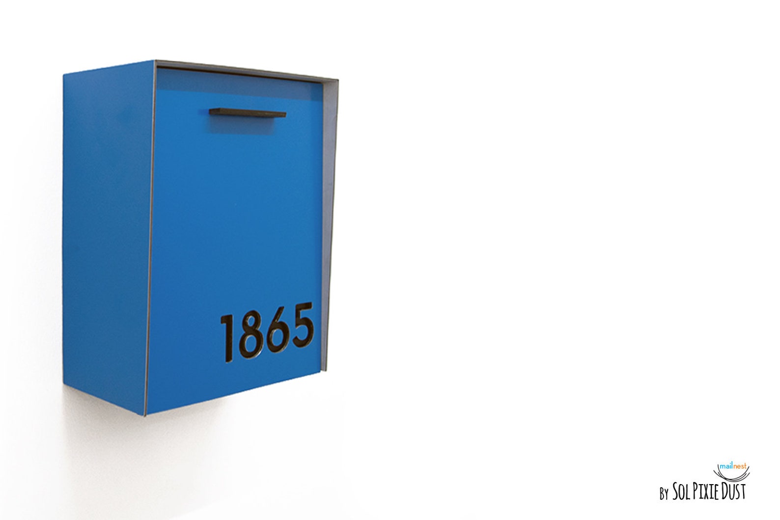 Mailbox With Blue Aluminum Face and Body and Black Acrylic - Etsy