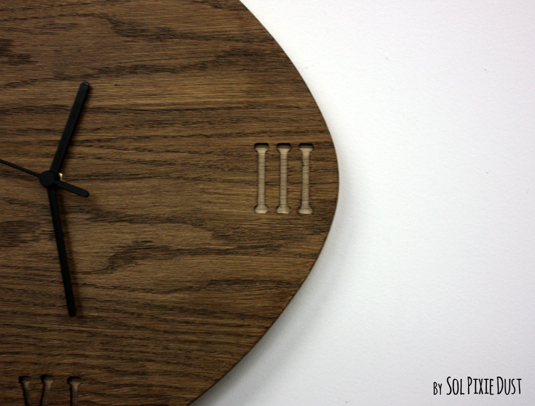 Wooden Rhombus Clock With Latin Numbers - Wooden Wall Clock - Etsy