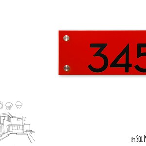 Modern House Numbers, Red Alucobond With Black Acrylic Contemporary ...