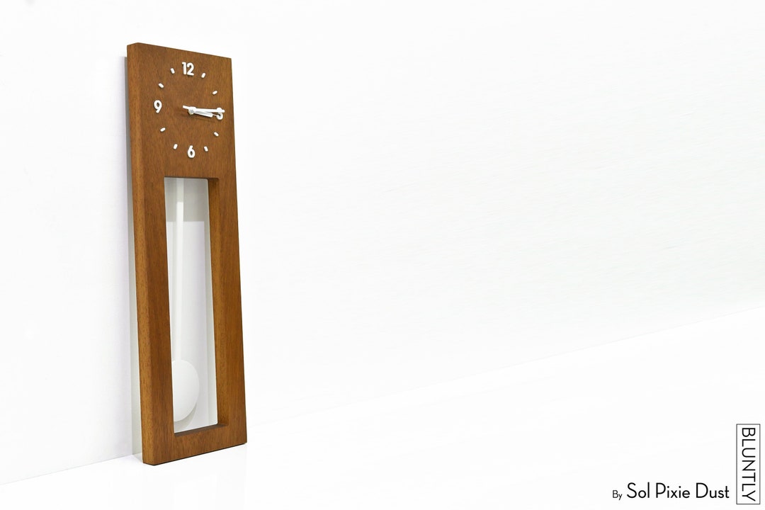 Bluntly Modern Design Solid Iroko Wood - Grandfather Pendulum - Wall ...