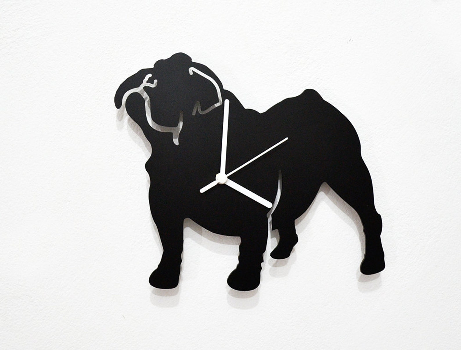 Bulldog Wall Clock Silhouette - Etsy